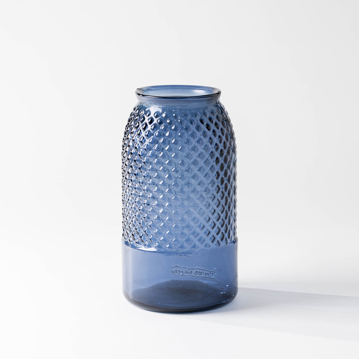 Blue Embossed Glass Vase – Modern Locke