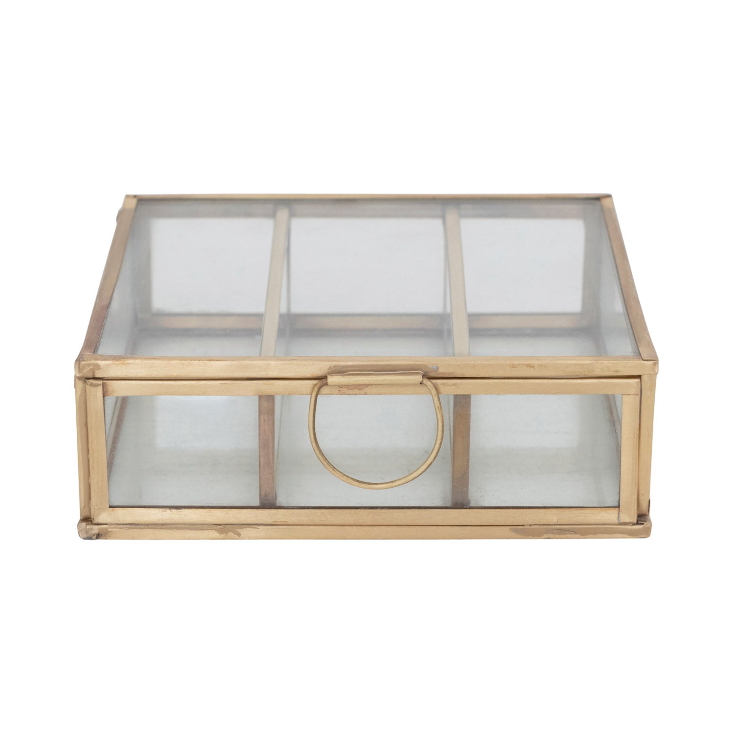 Glass & Brass Box With 3 Compartments – Modern Locke
