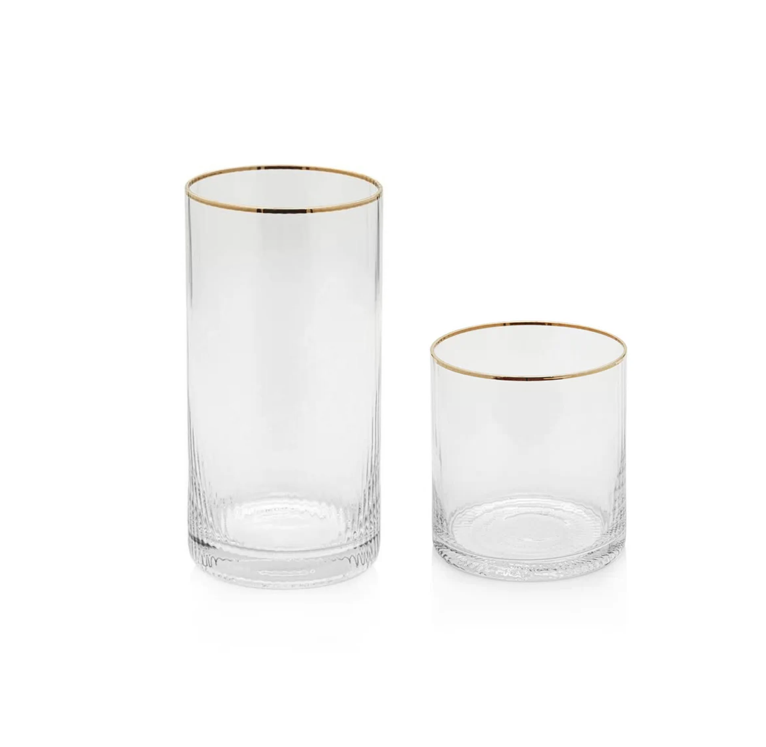 Optic Drinking Glass Sets w/ Gold Rim – Modern Locke